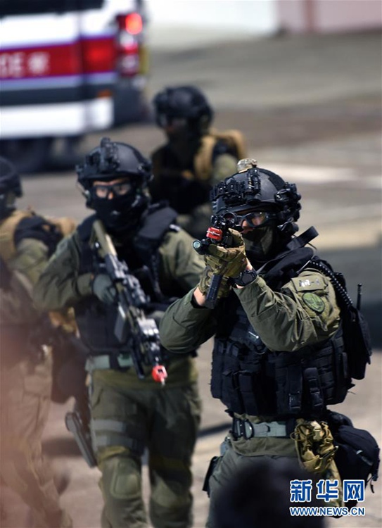 홍콩 경찰들의 대테러 실전 훈련 현장 공개